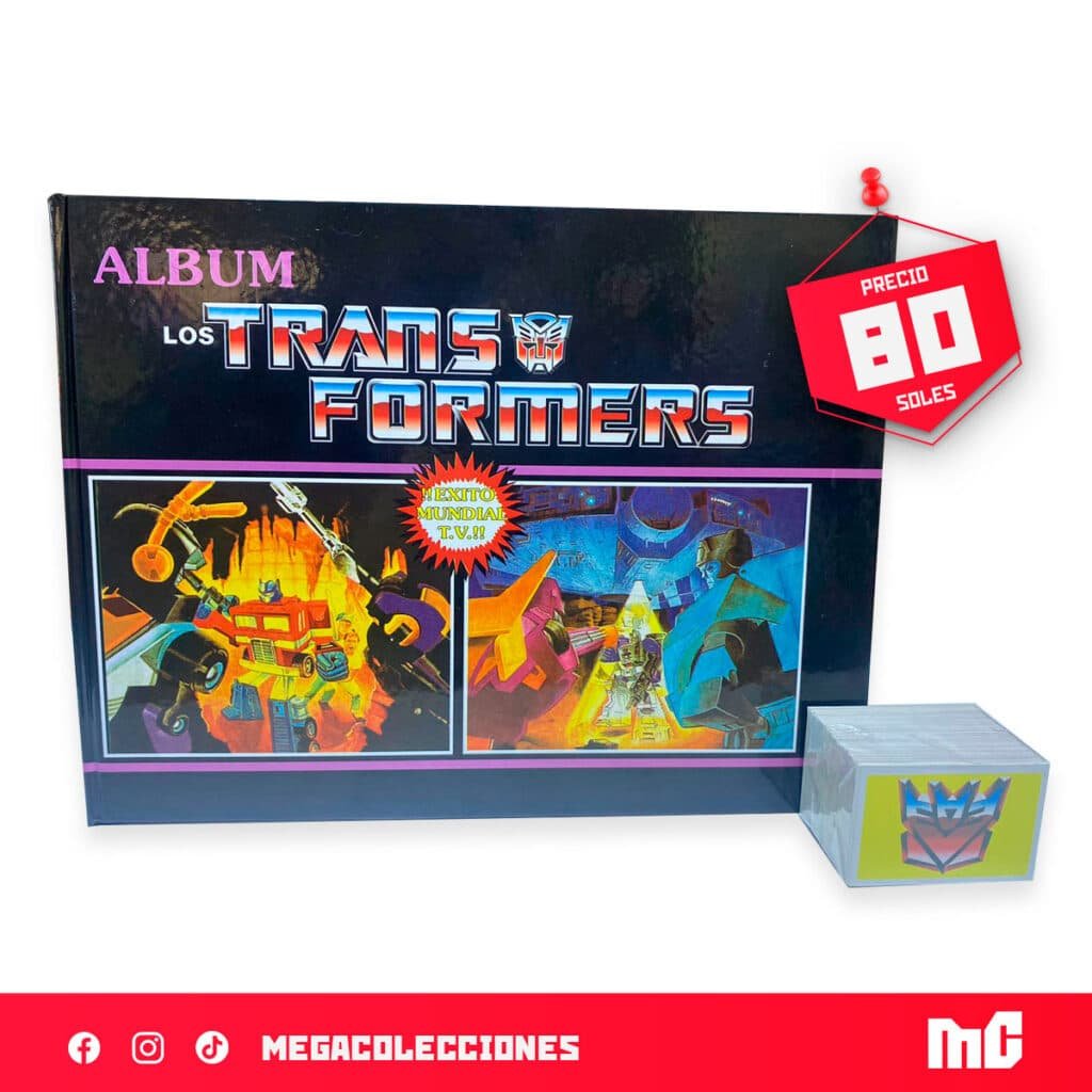 Álbum Los Transformers Tapa Dura + Set completo de figuras para pegar ...