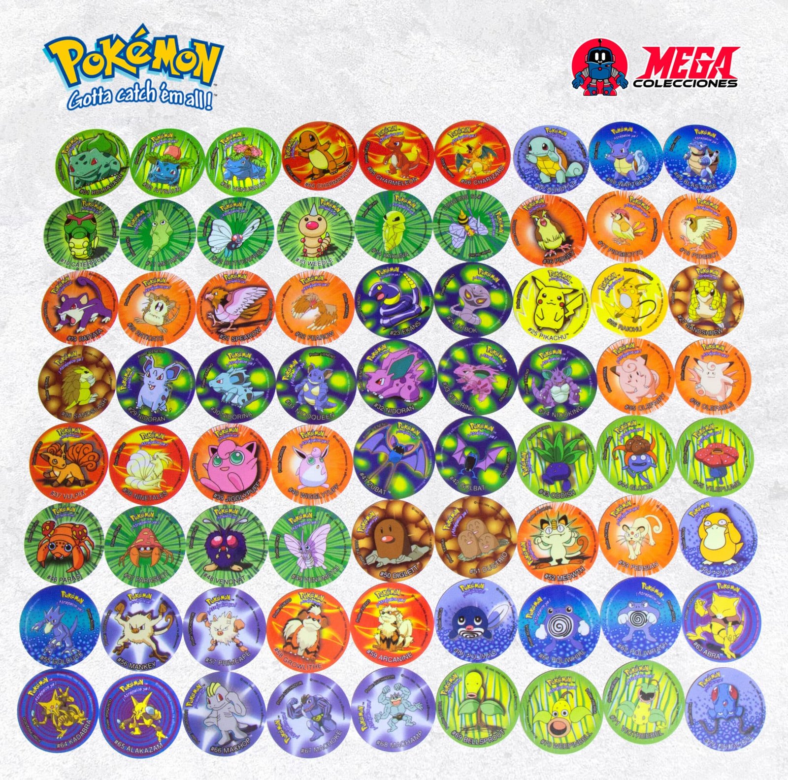 Colección Completa de Taps de Pokémon de la Primera Generación (Región ...
