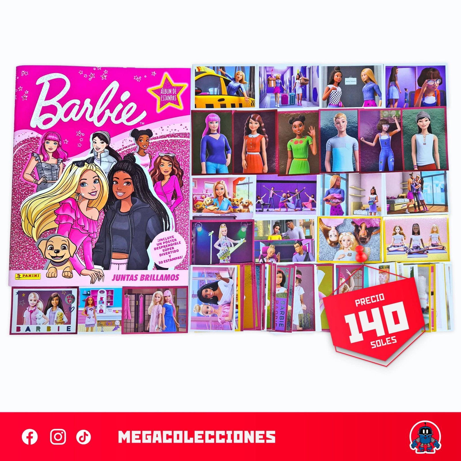 Álbum Barbie (Panini) + Set completo de figuras para pegar ...