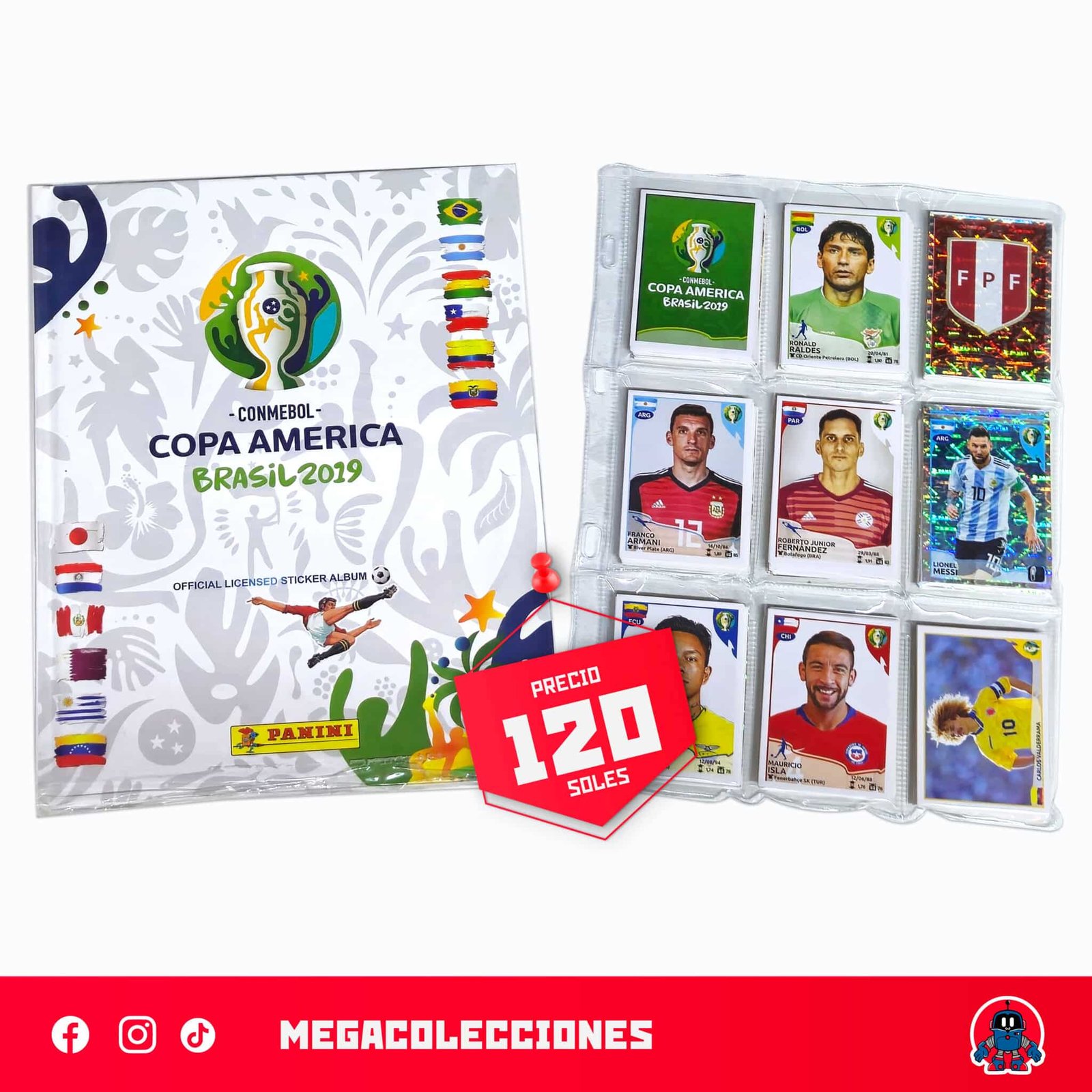 Álbum Tapa Dura Copa América Brasil 2019 (Panini) + Set completo de ...