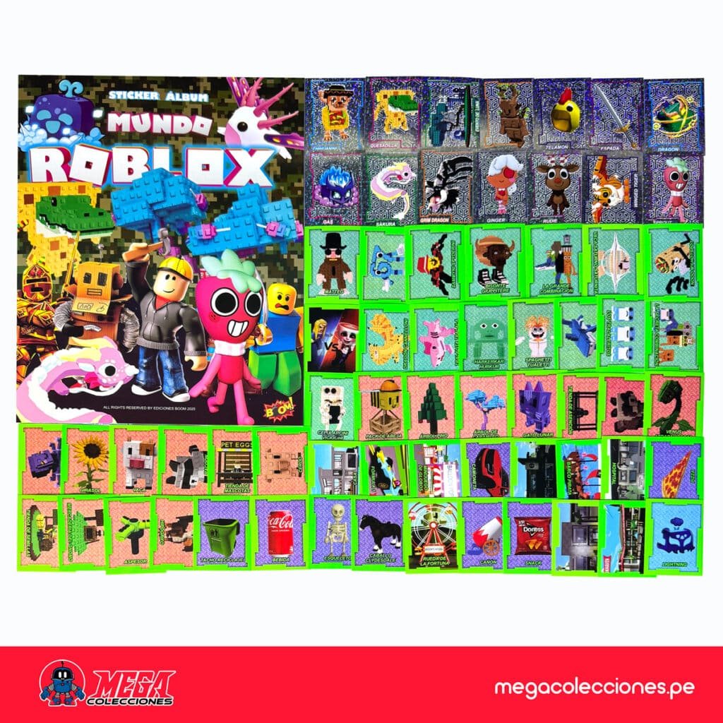 Álbum Roblox + Set completo de figuras para pegar